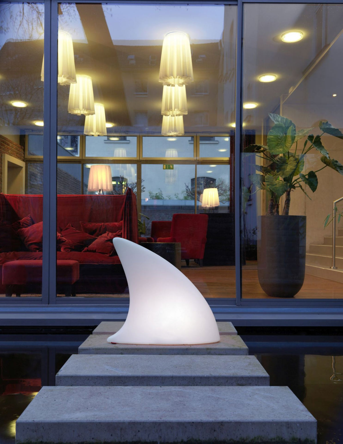 Illuminated Elegance Shark Fin Floor Lamp Shark Indoor / Outdoor LED A ...