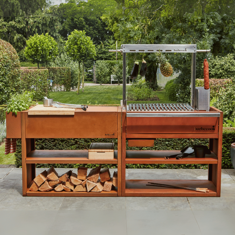 Barbecook Pedro Asado in Corten and Workstation — Primecookout Ltd