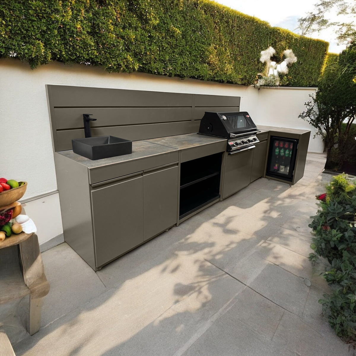 Vision Outdoor Kitchen L Shape Beefeater 4 Burner, Fridge and Sink ...
