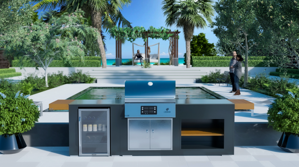 Grillandia Outdoor Kitchen Electric Land Mann Grill, Fridge and Weathe ...