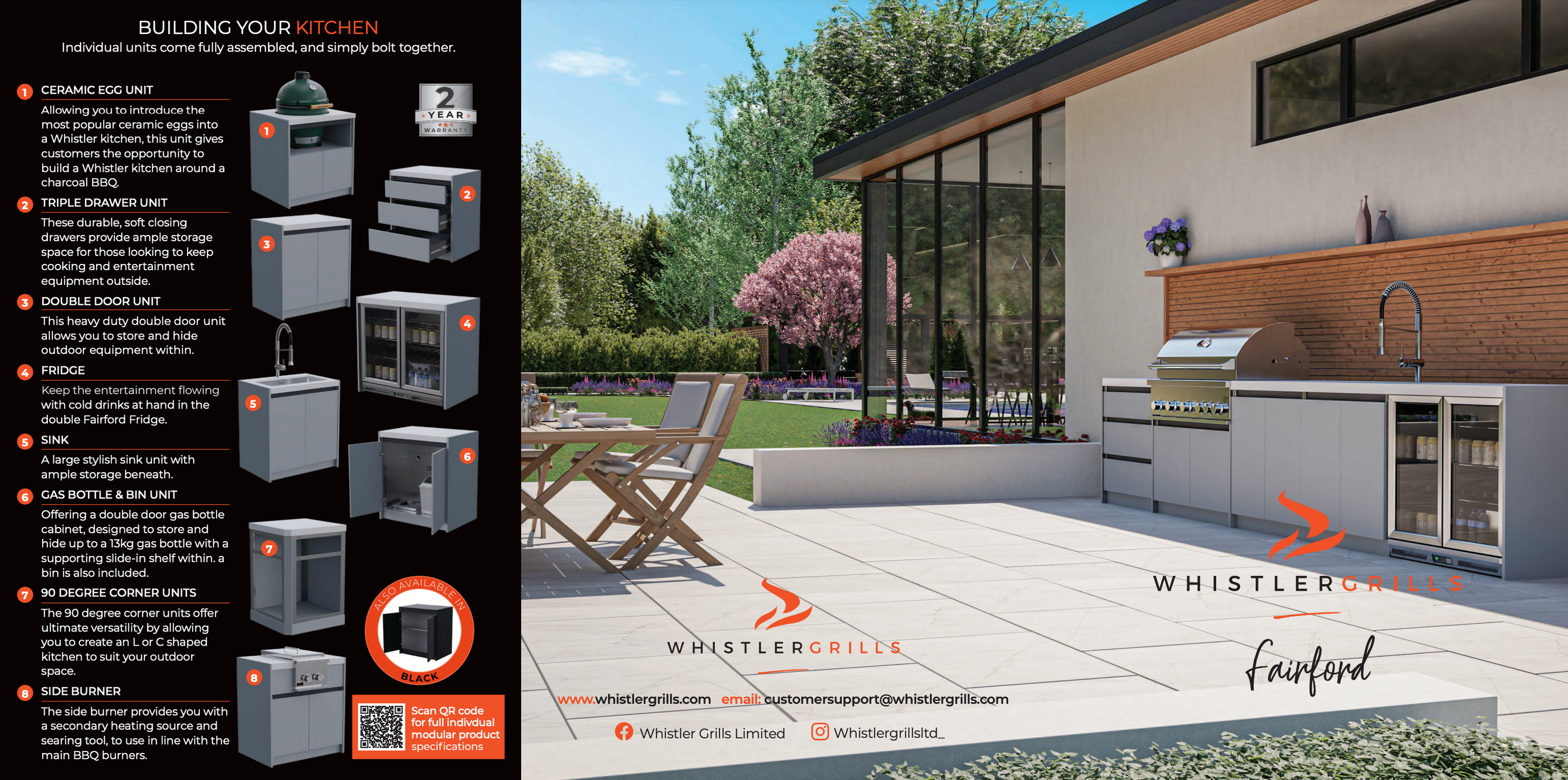 Whistler Fairford Outdoor Kitchen Black 90 Degree Corner Cabinet 63.5c ...