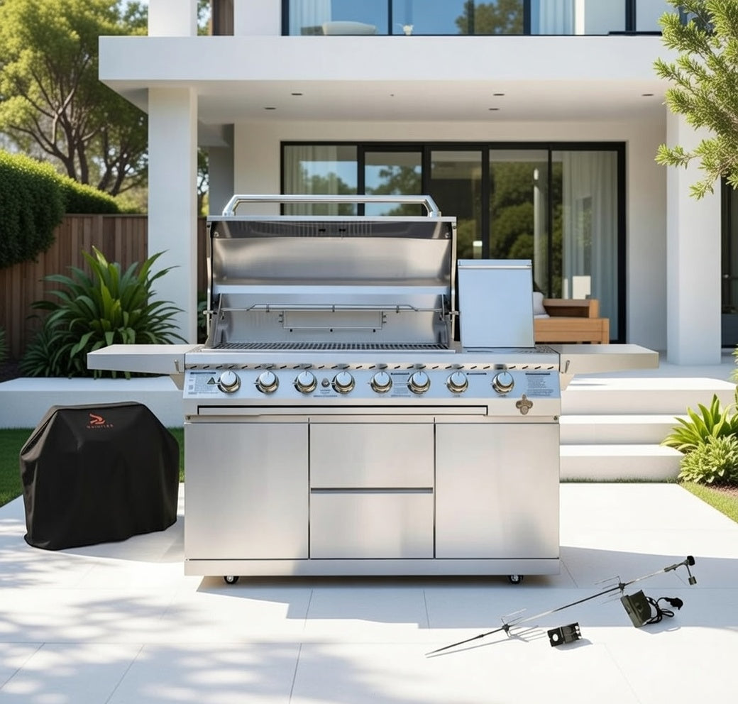 Whistler Cirencester 6 Burner Barbecue with Side Burner + Rotisserie ...