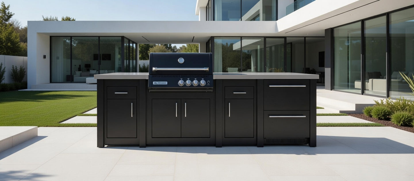 Grandpro by Stoll Aluminum Outdoor Kitchen Graphite, Black Crossray, a ...