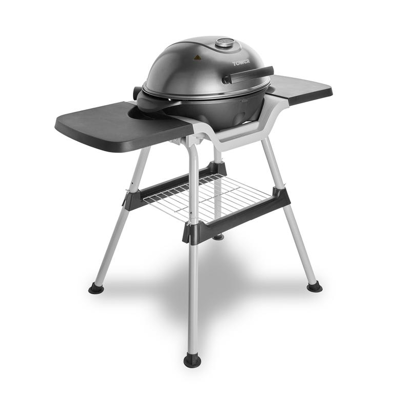 XL Indoor Outdoor Electric BBQ Grill and Griddle with Wings and Thermo ...