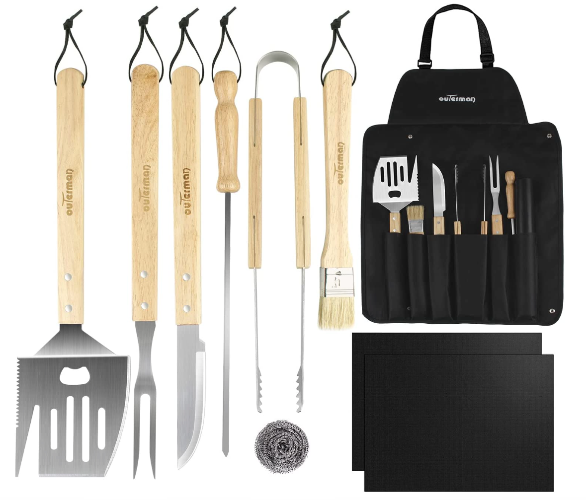 Grill Accessories BBQ Tools Set, 10 Pieces Stainless Steel Grilling Ki ...